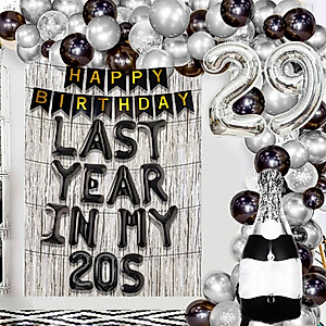 LaVenty 25 PCS Last Year In my 20S Birthday Decorations 29th Birthday Decorations for Men 29 Balloon Number 29 Birthday Balloons