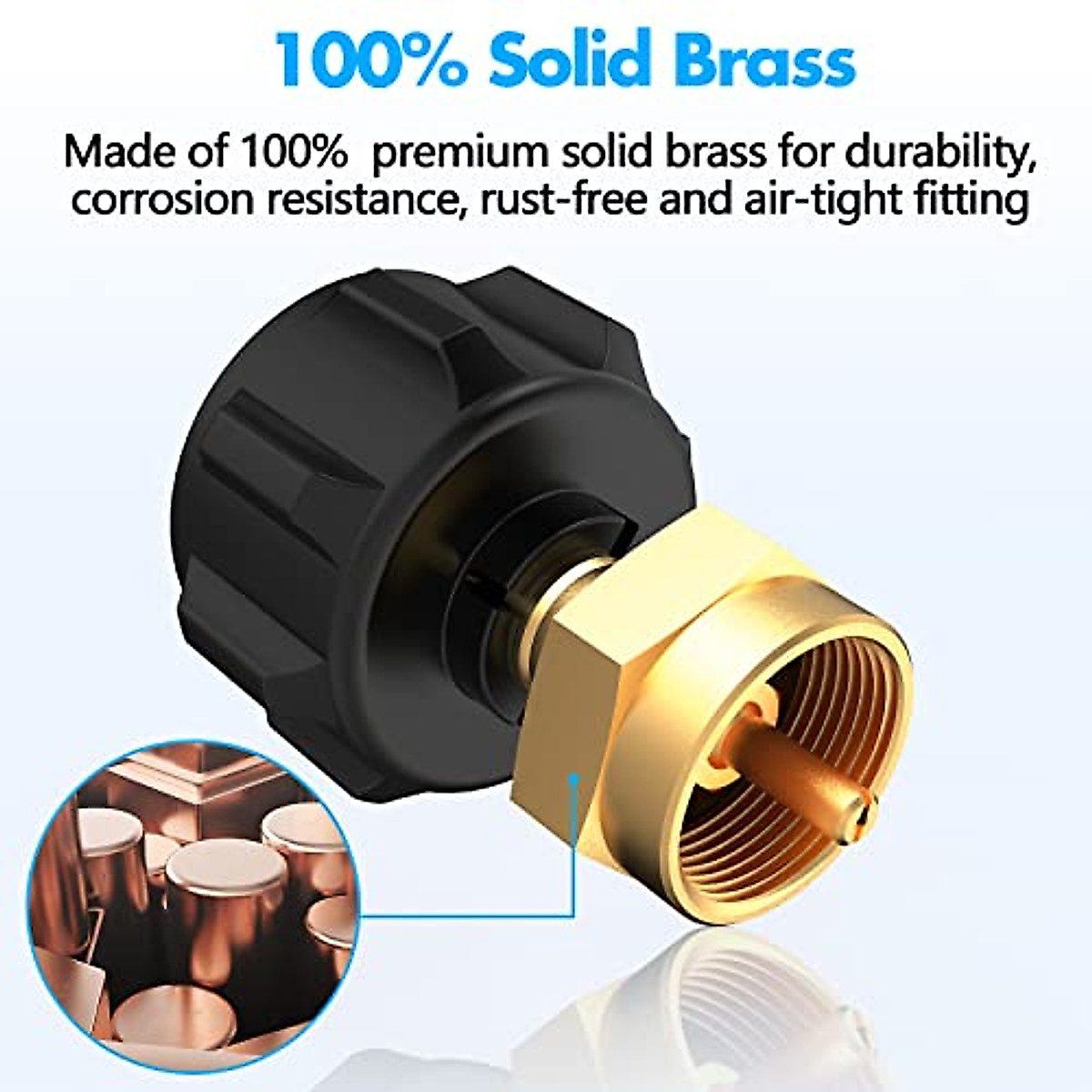 Gogoonike Propane Refill Adapter for 1 lb. Tanks, Propane Adapter Fill 1lb from 20lb, LP Gas Cylinder Tank Coupler Fits QCC1 / Type1 Propane Tank and 1 lb Throwaway Disposable Cylinder (Black)