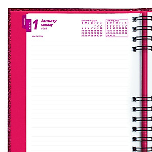 Brownline 2023 CoilPro Daily/Monthly Planner, Untimed Journal, 12 Months, January to December, Twin-Wire Binding, 8.25" x 5.75", Bright Red (CB389C.RED-23)