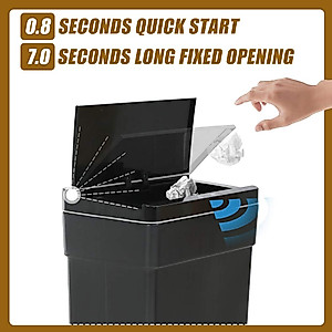 13 Gallon Trash Can Garbage Can Touch Free Automatic for Home Kitchen and Bathroom Garbage Plastic High-Capacity (Black)