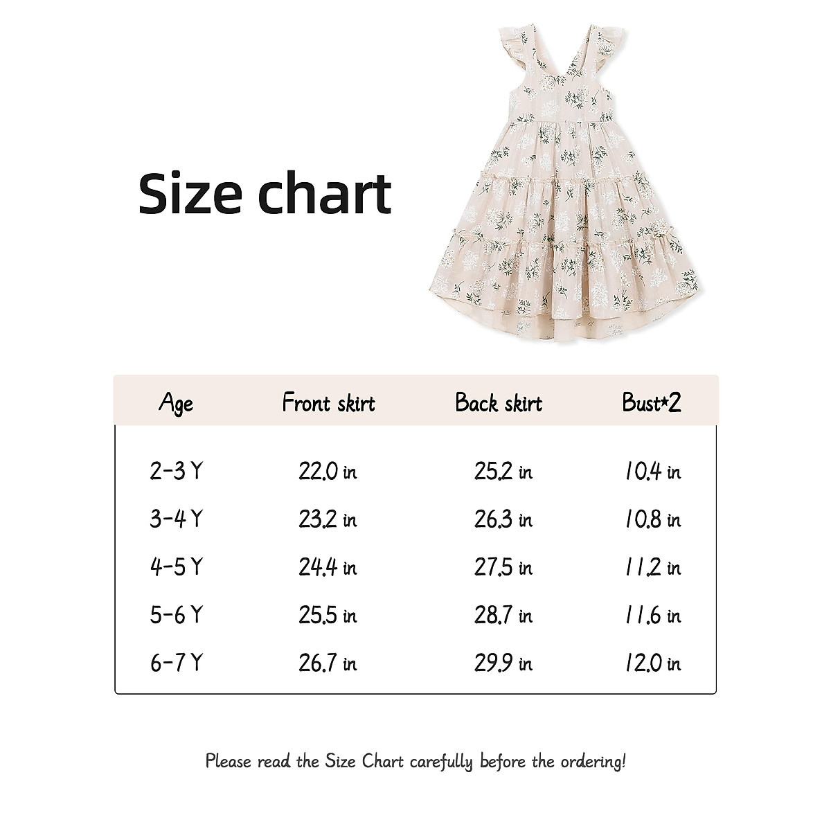 Hipea Toddler Girl Dress Ruffle Halter Floral Princess Dress Summer Beach Bohemian Casual Sundress Toddler Dress Apricot 5-6Years