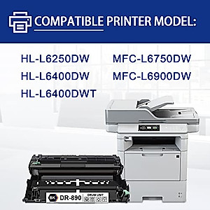 NUCALA [High Yield] DR-890 DR890 Drum Compatible DR-890 DR890 Drum Unit Replacement for Brother DR890 HL-L6250DW MFC-L6750DW MFC-L6900DW HL-L6400DW HL-L6400DWT Printer Drum Unit (1-Pack, Black)