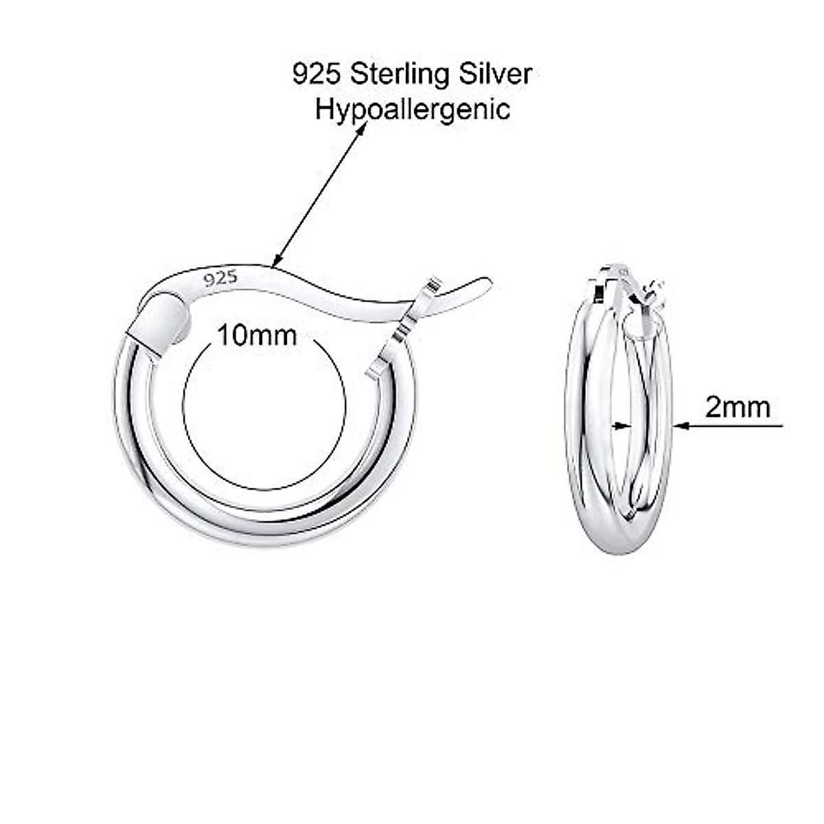 Savlano 925 Sterling silver Round Hoop Earrings for Women, Girls & Men Comes in 10MM-25MM (10)