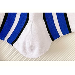 ZINDE 6 Pairs Soft Cotton Socks for Women Girl Thick Knit Breathable Cute Stripe Fashion Above Ankle Crew Socks Set (6 Pairs-10)