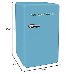 FRIGIDAIRE EFR372-BLUE 3.2 Cu Ft Blue Retro Compact Rounded Corner Premium Mini Fridge