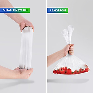 CLEANWRAP Food Storage Roll Bags (13.78 * 17.71-500 PCS) + Zipper Bag (Medium 90 Bags) | Food Plastic Bags, Mini Plastic Bags, Plastic Bread Bags, Roll Plastic Bags, Plastic Produce Bag
