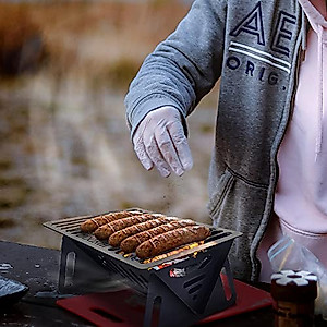 Bodkar Mini Tabletop Charcoal Grills, Personal Small Grill Portable BBQ Grill for Indoor Outdoor Barbecue Camping Picnic