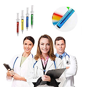 BestGrew® 4 Syringe Pens + 6 Syringe Highlighters Fluorescent Needle Watercolor Pen