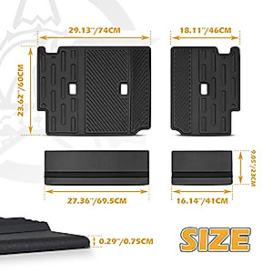 HIBRONGO Back Seat Covers Protector Back Rest Mat Compatible with 2021-2024 Ford Bronco 4 Door, Seat Folded Down Cargo Mat w/Lower Lips