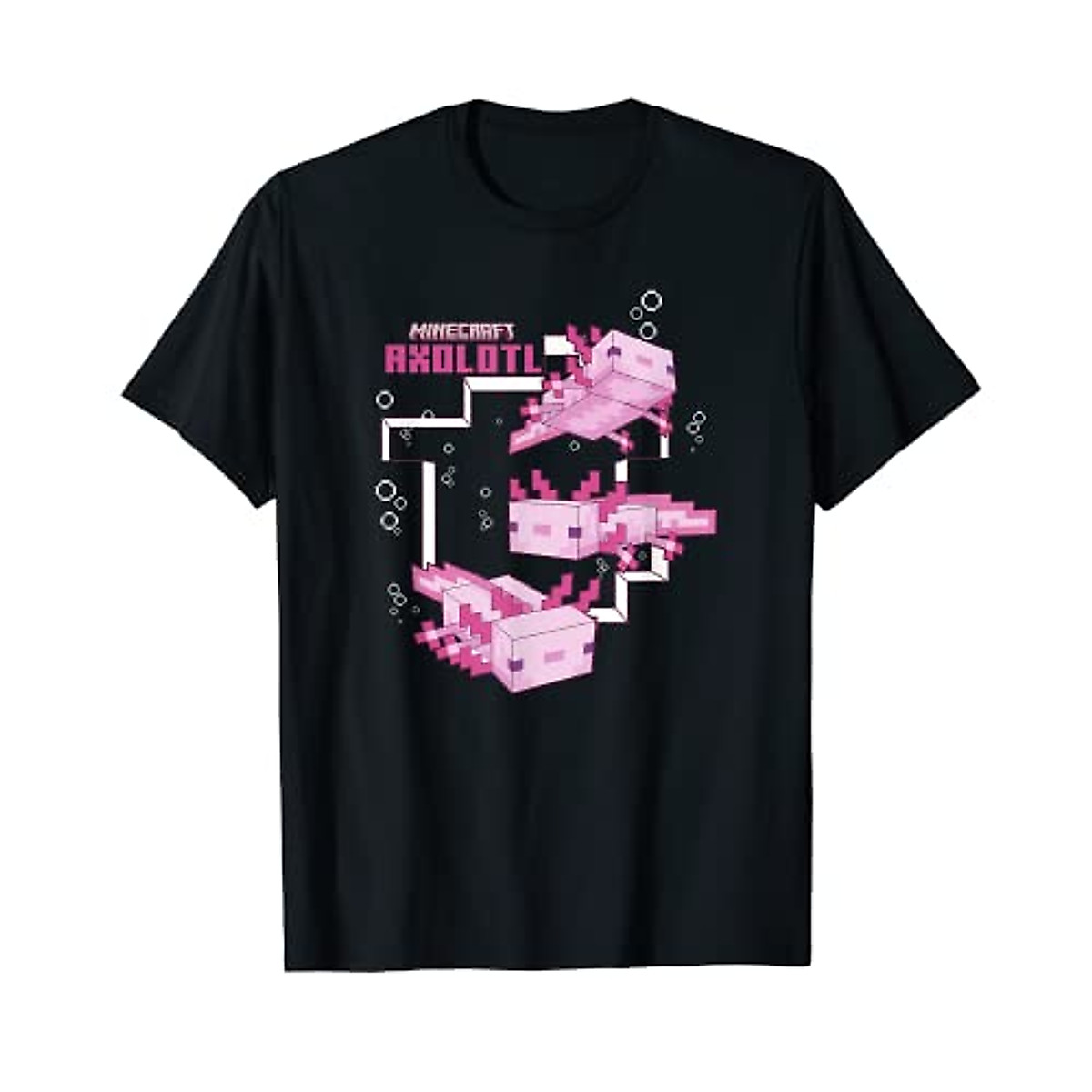 Minecraft Pink Axolotl Pond T-Shirt