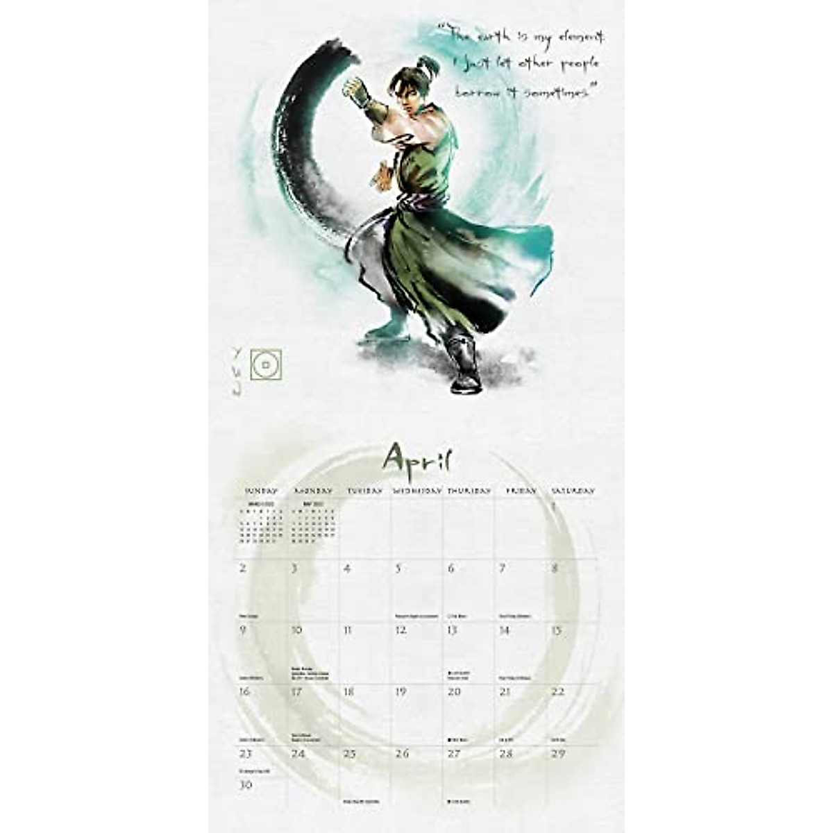 Avatar: The Last Airbender 2023 Collector's Edition Wall Calendar: 13 watercolor illustrations + bonus print