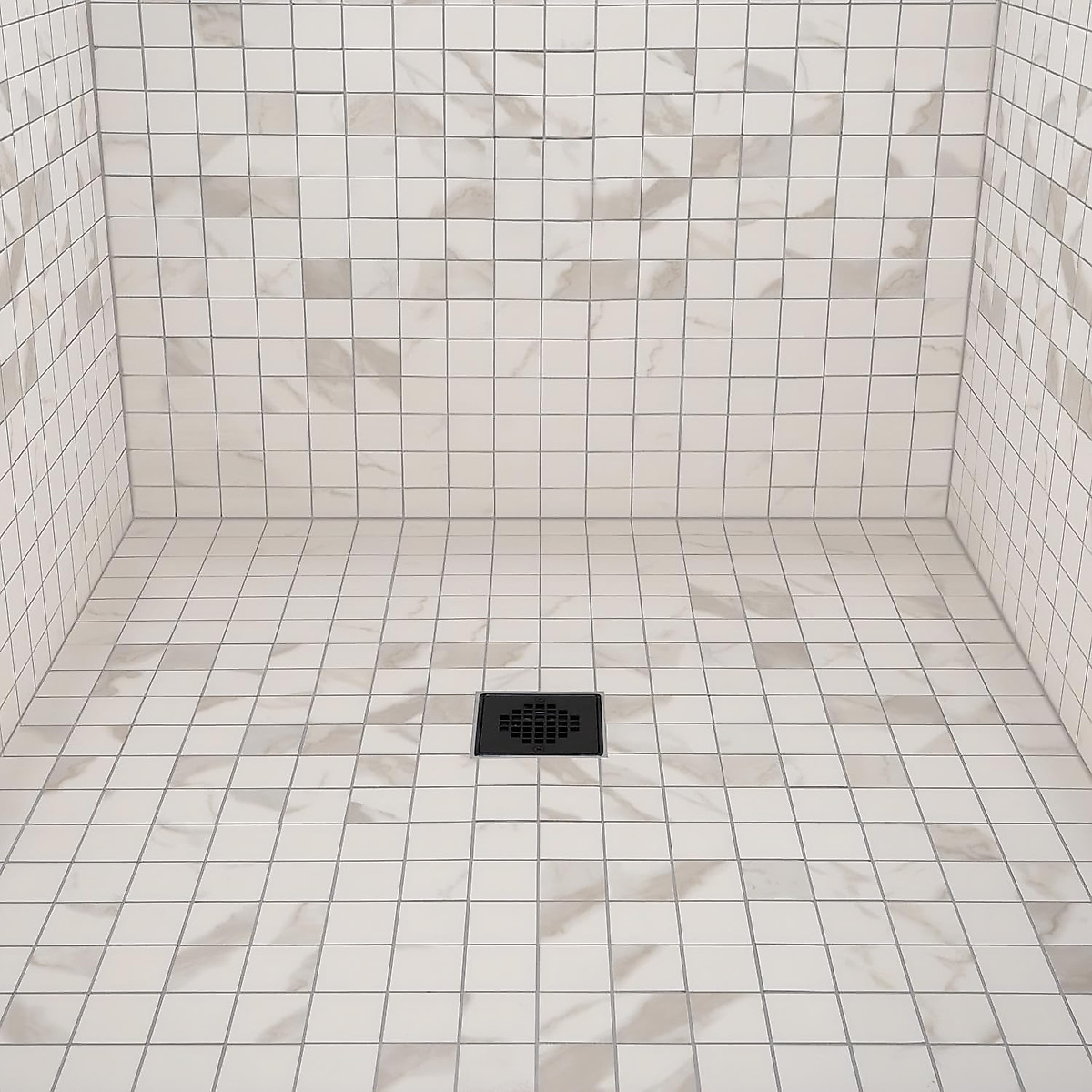 4-1/4” Square Snap-in Black Shower Drain - Matte Black Shower Drain - 4.25 inch Shower Drain Cover - Durable Square Shower Drain and Floor Drain Cover- **3" OD Snap-in Prong to Prong**
