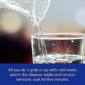 Secure Cleansing Tablets Zinc Free PH Formula Removes Odors, Stains, Bacteria, Germs - Clean Dentures, Partials & Removable Braces - 32 Tablets (Pack of 3)