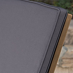 Christopher Knight Home Outdoor Acacia Wood Rocking Chair, Grey/Grey Cushion