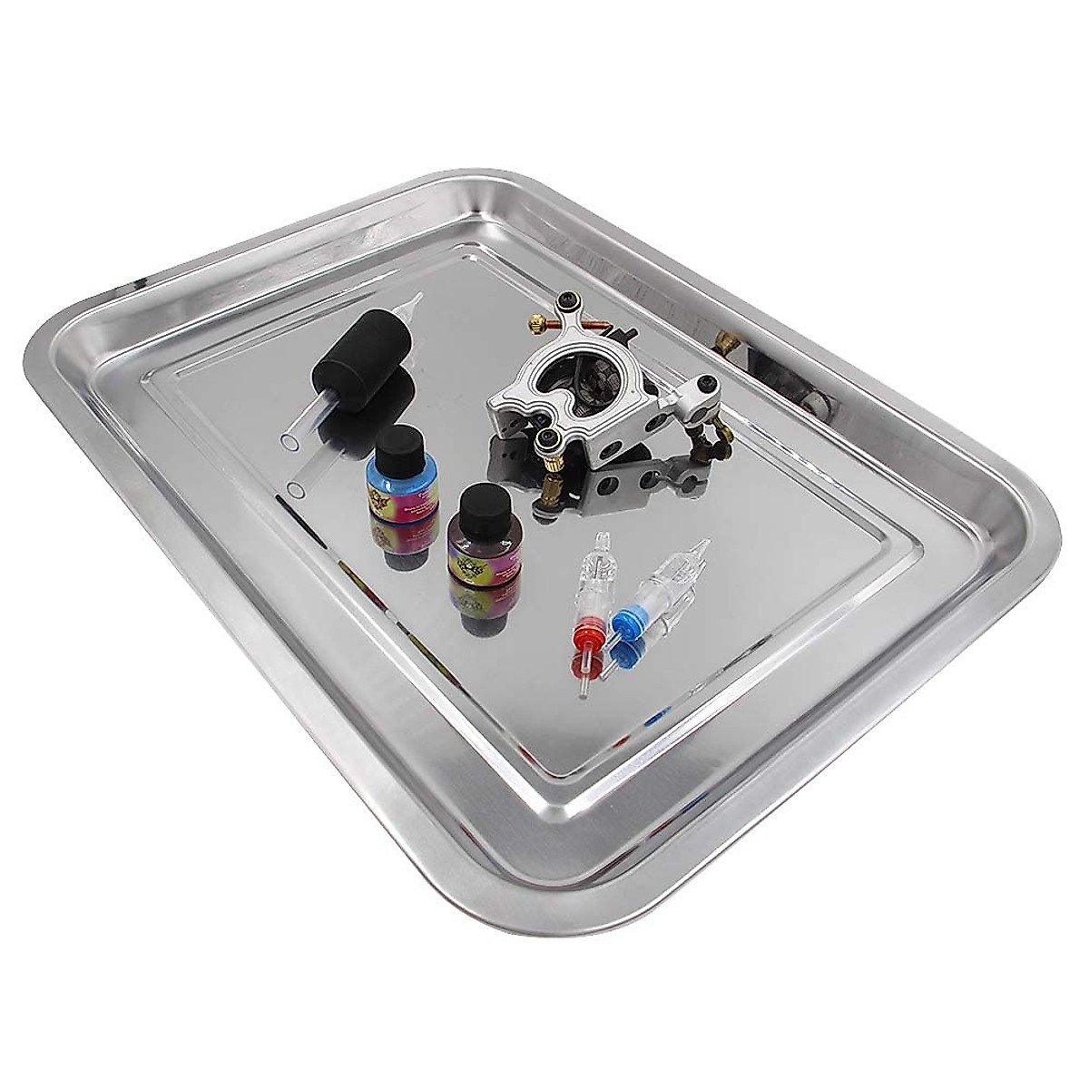 Yuelong 3Pcs Stainless Steel Trays 13.5" X 10" Tattoo Trays Dental Tray Piercing Lab Instrument Tray Flat for Tattoo Baking Lab Dental