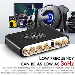 Nobsound 2.1 Channel Hi-Fi Bluetooth Power Amplifier, Mini Stereo Audio Amp with Dual DSP, Subwoofer Output, Desktop Mini Size, Home Theater (Q100)