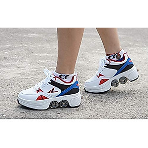 sanheng fire Deformation Parkour Shoes Four Rounds of Running Shoes Roller Skates