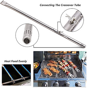 Criditpid Grill Replacement Parts for Charbroil Performance 2 Burner 463625217, 463625219, 463673519, 463673517, Grill Burner, Heat Tent Plate Shield, Carryover Tube.