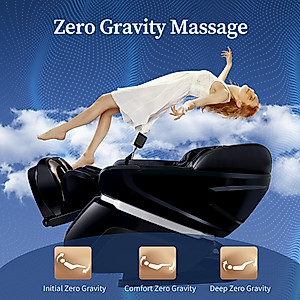 Kollecktiv AI Voice Massage Chair, Full Body Zero Gravity SL-Track Shiatsu Massage Recliner Chair with Heat Body Scan, for Dad, Husband (Black)