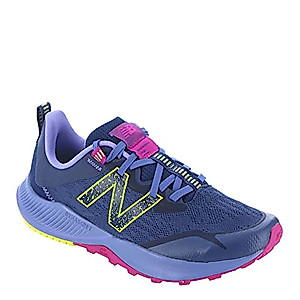 New Balance Women's Dynasoft Nitrel V4 Trail Running Shoe, Blue/Yellow/Pink, 10