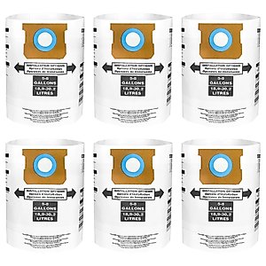 6 Pack 90661 Type E / 90671 Type H Filter Bags Compatible with Shop Vac 5-8 Gallon Wet/Dry Vacuum, Part 9066100 9066133 9067100 9067133