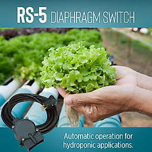 Little Giant RS-5 115-Volt Piggyback Diaphragm Pump-down Switch for Sump, Utility, Flood, Pond/Skimmer or Hydroponic Pumps, 18-Ft. Cord, Black, 599009