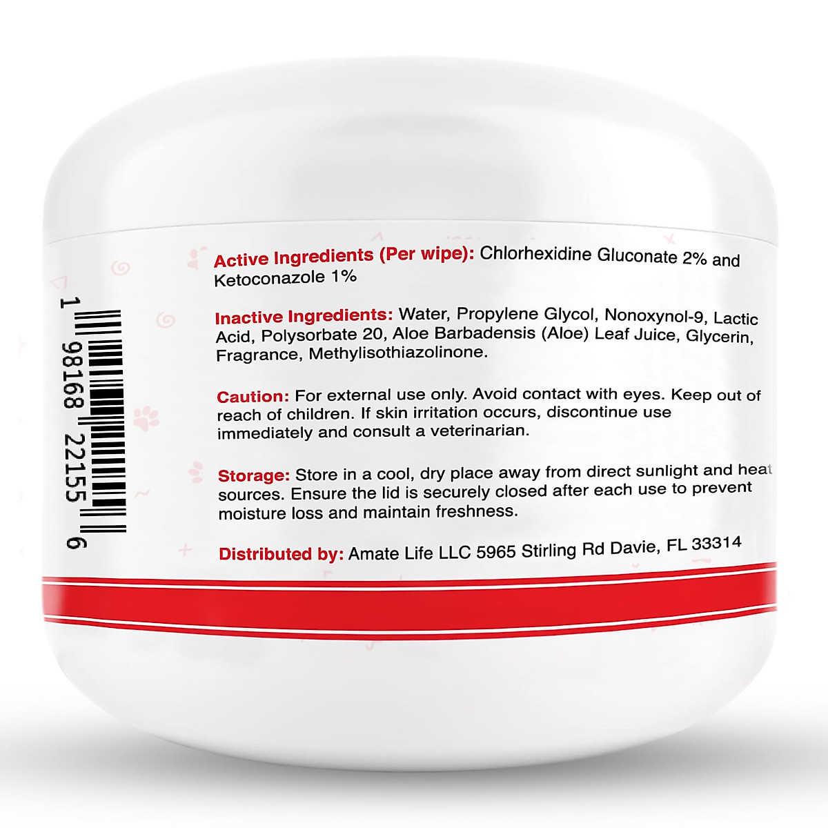 Amate Medicated Dog Wipes for Ear Skin & Coat - Pet Wipes for Dogs & Cats - 2.5” Small Wipes - Relieve Skin Issues, Hot Spots & Irritation - Pack of 50