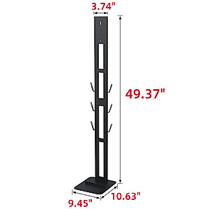 Docking Station Holder Vacuum Stand Rack Compatible with V15 Detect, V11 V10 V8 V7 V6 Cordless Vacuum Cleaners, Floor Docking Station Metal Organizer Bracket with 6 Hooks, Matte Black