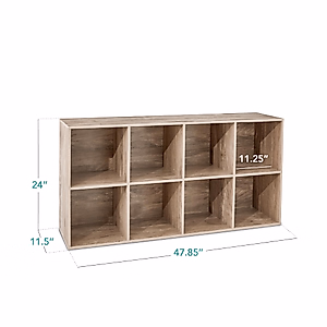 Best Choice Products 8-Cube Storage Organizer, 11in Shelf Opening, Bookcase, Display Shelf, Customizable w/ 3 Removable Back Panels – Greige