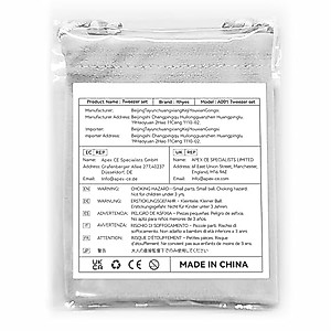 Ithyes Complete Tweezer Set 2 PCS Slant Tip Tweezer Stainless Steel Tweezers Eyebrow Trimmer Scissor for Shape Precision Ingrown Hair Nose Hair Blackhead Tick Remover,Black