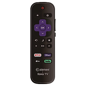 OEM Replacement Remote Control Compatible with All Element Roku TV Smart 4K Ultra HDTV 【Only Works with Element Roku TV, Not for Roku Stick and Roku Box】 (Netflix/Disney Plus/Apple TV+ / Hulu)