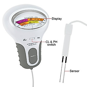 Portable 2 in 1 Water Quality PH and Chlorine Level CL2 Tester Meter for Swimming Pool Spa Drinking Water Quality Analysis Monitor PH CL2 Chlorine Tester