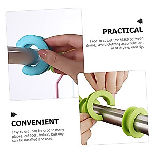 Zerodeko Round Hanger Anti-Slip Ring Nonslip Hangers Wind-Proof Rack Buckle Anti Slip Buckles Household Fixed Button Hanger Buckle Coat Hanger Fixing Buckle Creative Wind-Proof Buckle 12pcs