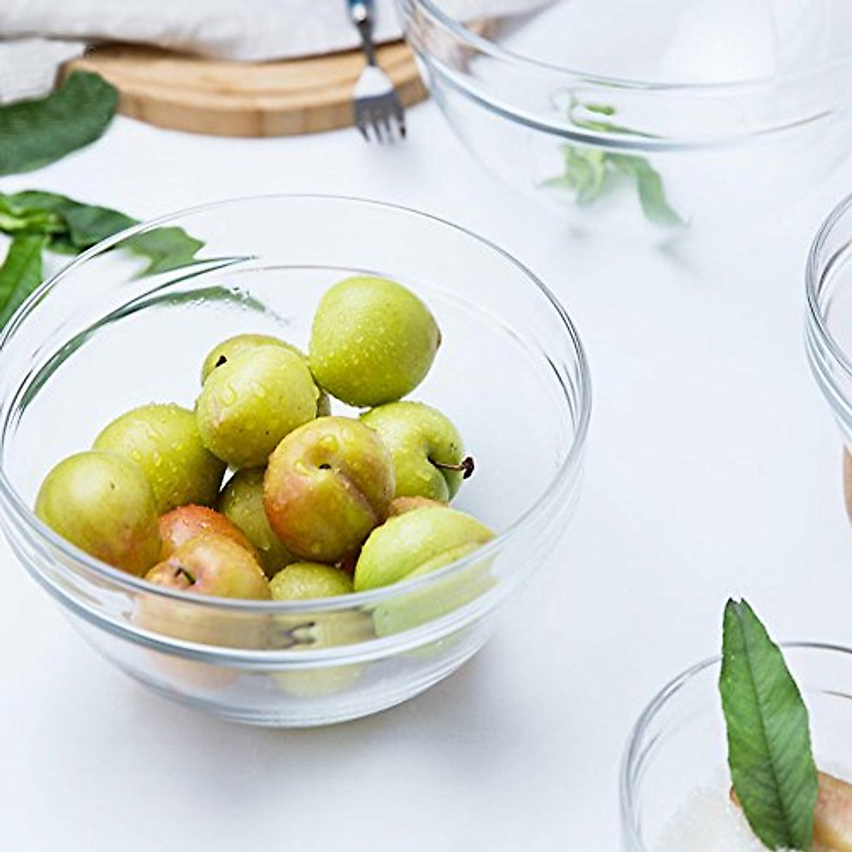 Maredash Mini Bowls 4 Inch Glass Bowls for Kitchen Prep, Dessert, Dips, and Candy Dishes, 6.6 oz Stackable Dishware safe,Set of 16 (combination)