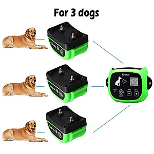 HEXIEDEN Electric Wireless Dog Fence,Pet Dog Container Boundary Containment System,with Waterproof and Rechargeable Collar Receiver,Adjustable Control Range,Harmless,for 1 2 3 Dogs,for2dogs
