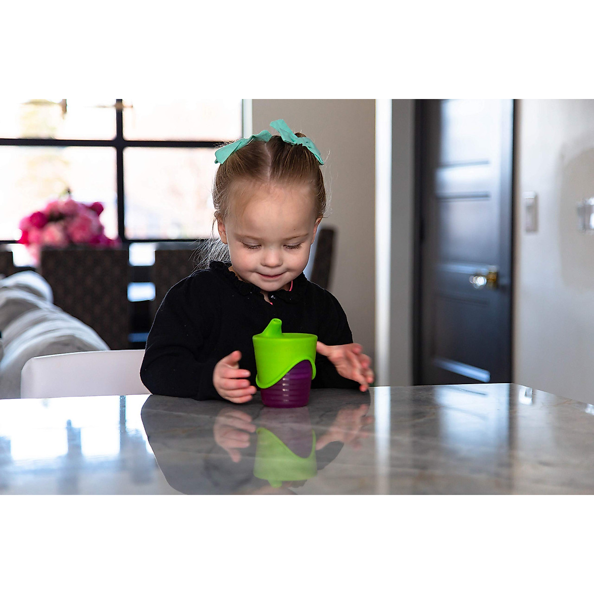 O-Sip! Silicone Sippy Lids (Pack of 3) - Spill-Proof Fun for Families! - BPA-Free, Fits on Glasses, Mason Jars & Cups - Reusable, Durable, & Kid-Friendly (Colors: Red, Green, Blue) - ModFamily