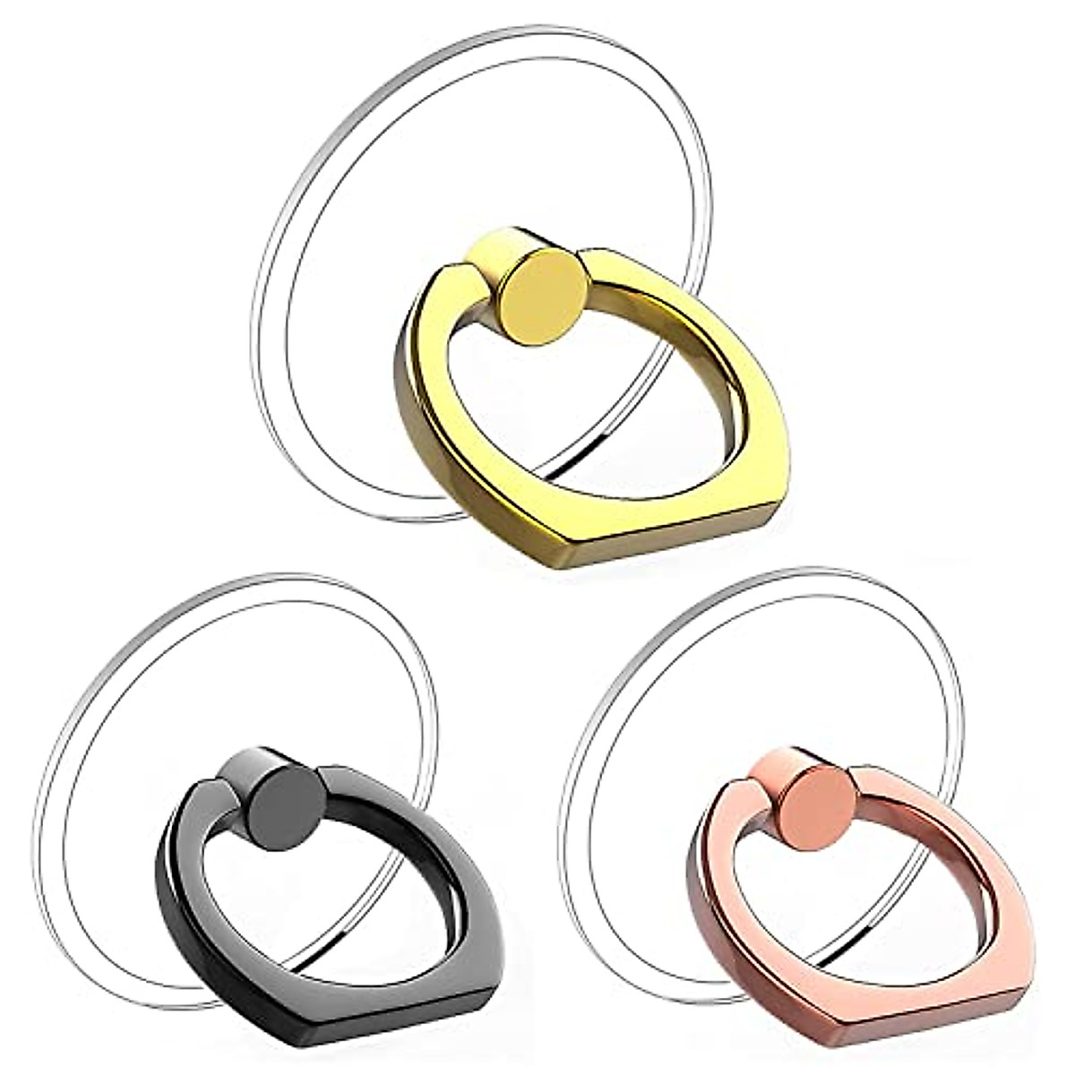 Cell Phone Ring Holder - JCHIEN Transparent Universal Finger Kickstand Cell Phone Ring Stand Holder Compatible with iPhone Samsung Smartphones