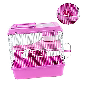 balacoo Hamster Cage Hamster Home Hamster Beds Guinea Cages Villa Cage for Small Pets Chinchilla Cage Pet Cage Hamster Cage Pink Transport Vehicle Travel Hamster Cages Pet House