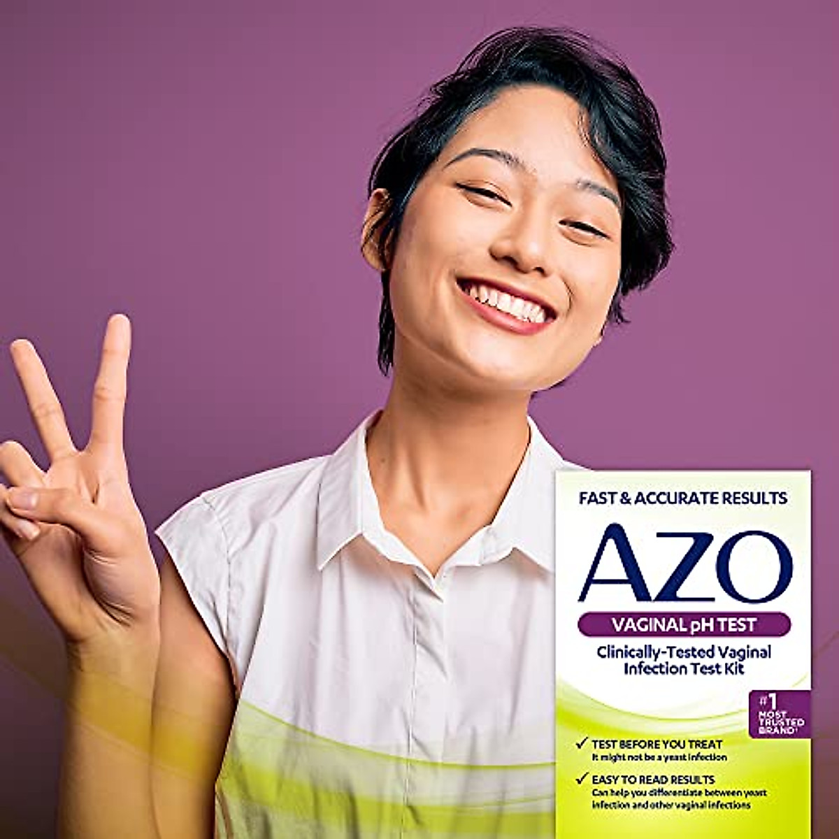 AZO Vaginal pH Test Kit, Clinically-Tested Vaginal Infection Test Kit, Fast & Accurate Results, from The #1 Most Trusted Brand, 2 Self-Tests