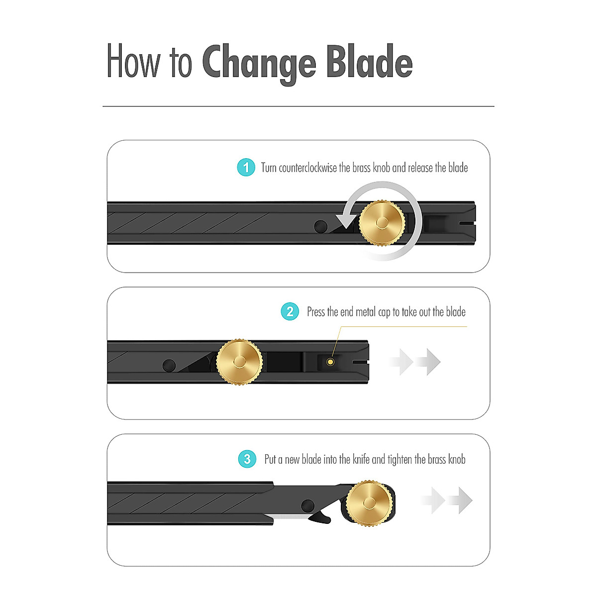 FantastiCAR 2-Pack Snap-Off Retractable Utility Knife, with Brass Dial Wheel Manual-Lock for Precision Trimming Cutting Jobs (60 Degree and 30 Degree Blade)