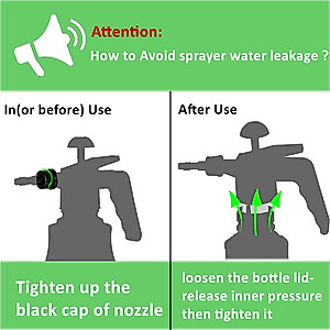 Handheld Garden Pump Sprayer,2 Pack Lawn & Garden Pressure Water Mister Spray 0.4 Gallon Bottle with Adjustable Brass Nozzle, Clear Green Hand Pressure Pump Sprayer Bottles for Plants (1.5L Green)
