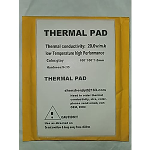 Thermal pad Thermal Conductive Silicone Gap pad Grease Paste for Computer Graphics Card/CPU/RTX 3080 3090 20.8W/m.k (100mm*100mm*1.0mm), Grey