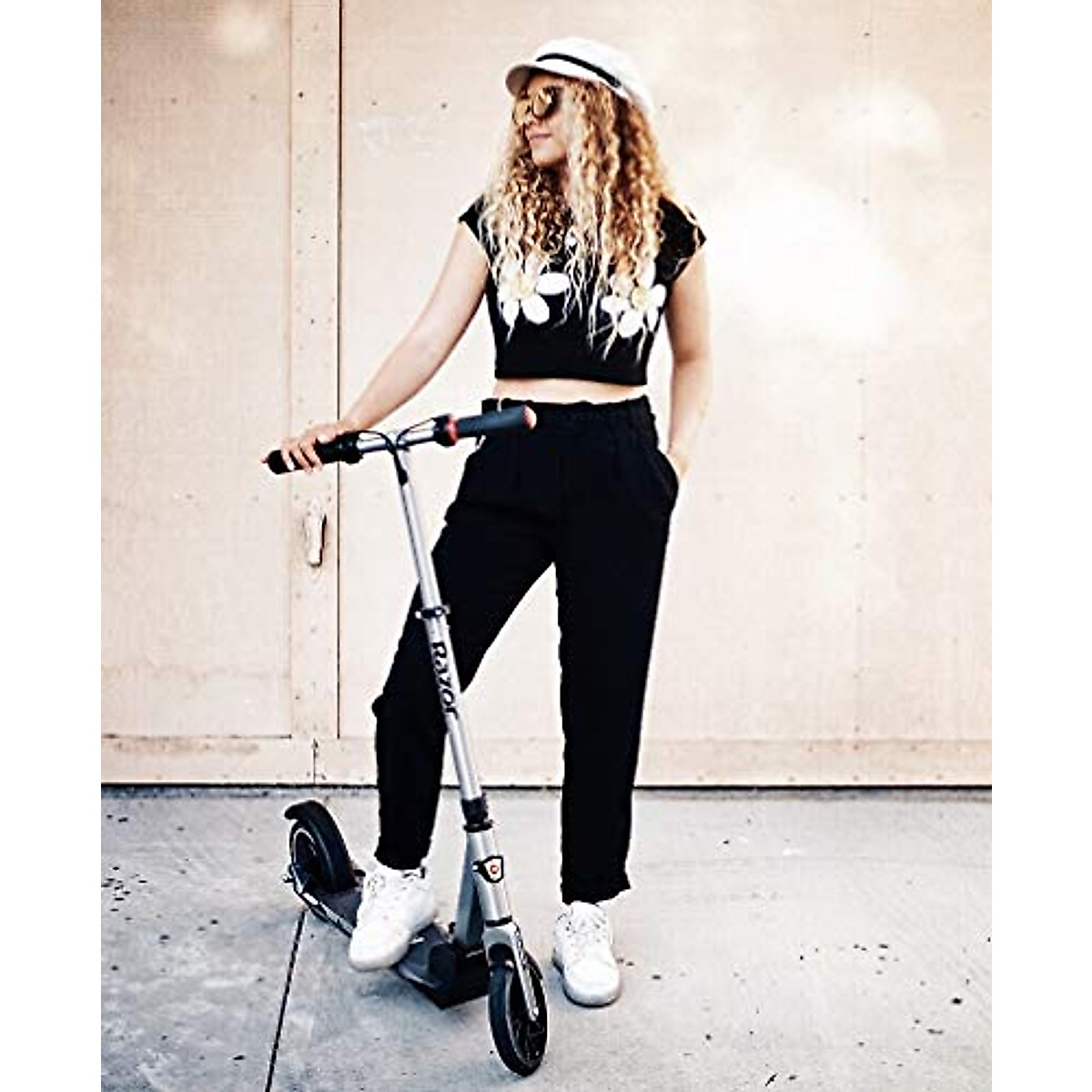 Razor E Prime Adult Electric Scooter - Up to 15 mph, 8" Airless Flat-free Tires, Rear Wheel Drive, 250W Brushless Hub Motor, Lightweight Aluminum Frame, Anti-Rattle System, Foldable