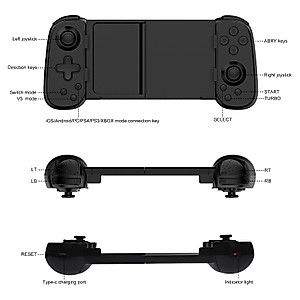 Wireless Controller for iPhone/Android/PC/iPad/Tablet/APPL Arcade MFi Games/Switch/PS4, Support Streaming on PS5/PS4/Xbox/PC Console, Cloud Gaming Gamepad Joystick - Turbo/6-Axis Gyro/Dual Motors