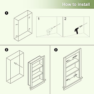 Mepplzian Recessed Medicine Cabinet for Bathroom,14x24 in Wall Bathroom Cabinet with Storage,Bathroom Niche for Shower Wall for Bedroom/Hallway,Black Shower Niche,Wall Niche Insert for Drywall,MDF