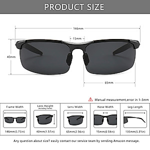 SUNGAIT Men's HD Polarized Sunglasses for Driving Fishing Cycling Running Metal Frame UV400 (Gunmetal, Gray) 8177QKH