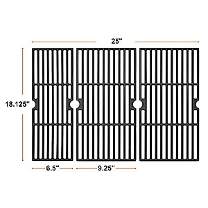 DELSbbq Cast Iron Grill Grates and Stainless Steel Grill Part Kit for Charbroil Performance 4 Burner Grills 463376017 463347017 463347418 463342119, Cooking Grids for G470-0002-W2 G470-0003-W1