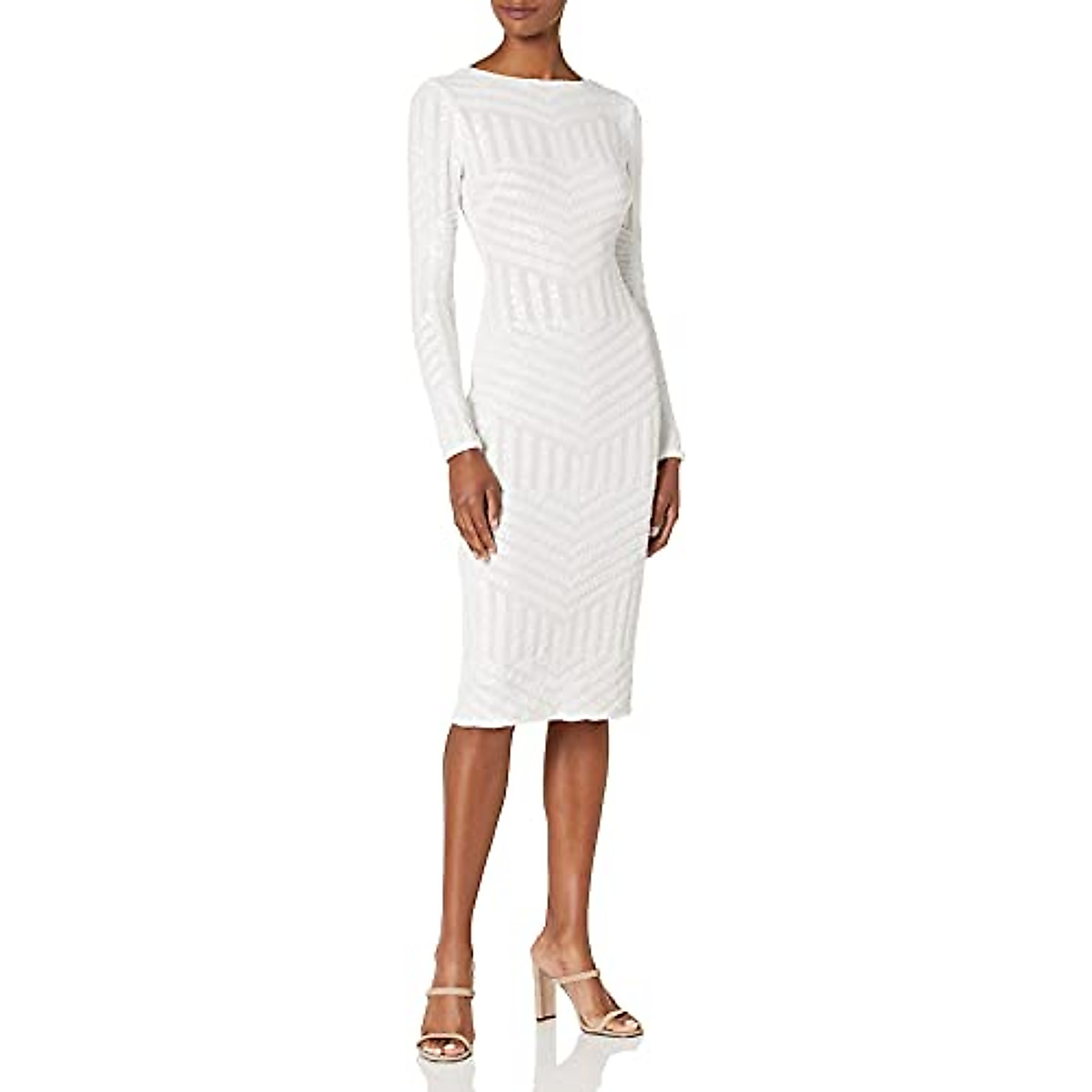Dress the Population Womens Emery Dress, White, X-Small US