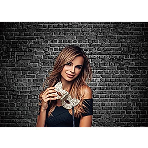 AIIKES 7x5FT Black Brick Backdrop Brick Wall Backdrop for Photography Baby Shower Birthday Party Decoration Backdrop Photo Studio Props11-894