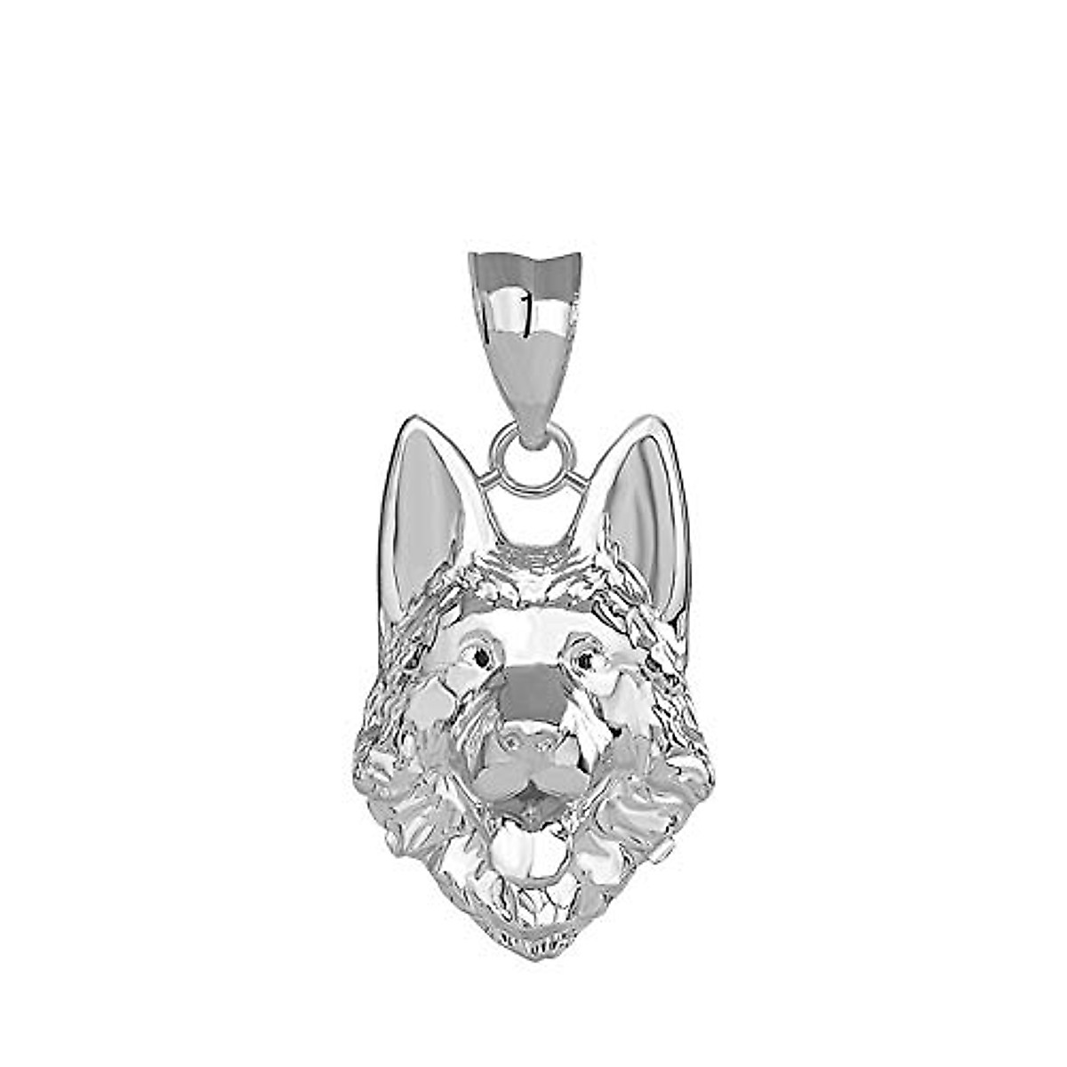 925 Sterling Silver German Shepherd Dog Head Charm Pendant